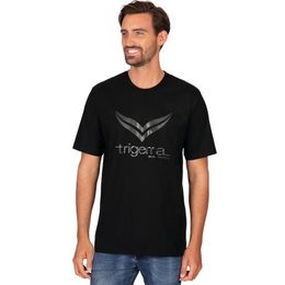 TRIGEMA T-Shirt &raquo;T-Shirt mit -Logo&laquo; 1 Stk. schwarz/bunt L L DELUXE-Single-Jersey