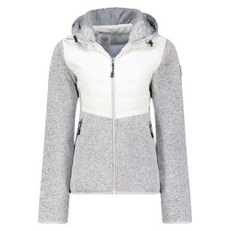 Geographical Norway Fleecejacke "Tilove" in Grau/ Wei&szlig; - 65% | Gr&ouml;&szlig;e S | Damenjacken
