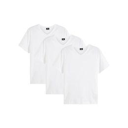 bonprix Damen bonprix T-Shirt &raquo;T-Shirt mit V-Ausschnitt (3er Pack)&laquo; Packung, 3, 3 Stk. T-Shirt mit V-Ausschnitt (3er Pack) wei&szlig; 68/70 (4XL)