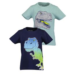 Blue Seven T-Shirt &raquo;Jungen T-Shirts&laquo; 2 Stk. M01 - ULTRAMARIN + GLETSCHER 116 116 Doppelpack T-Shirts mit gro&szlig;en Frontdrucken