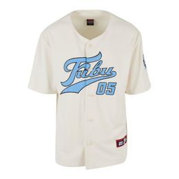 Fubu T-Shirt »Herren FM241-007-1 Varsity Baseball Jersey« 1 Stk. creme/blue/black M M Tanktops für Freizeit, Sport und warme Tage