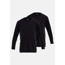 Götzburg GÖTZBURG Langarmshirt »California« 2er Pack, basic, Langarm, bequem, Rundhalsausschnitt, locker, 100% Baumwolle schwarz-dunkel-uni 58 58...