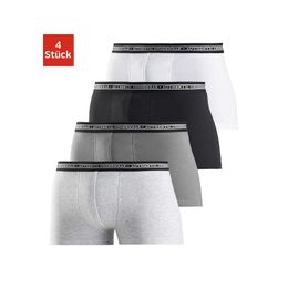 AUTHENTIC UNDERWEAR Boxer »Boxershorts für Herren« Packung, 4 Stk., schwarzer Webbund mit Logoschriftzug grau-meliert, grau, schwarz, weiß 3 (XS) -...