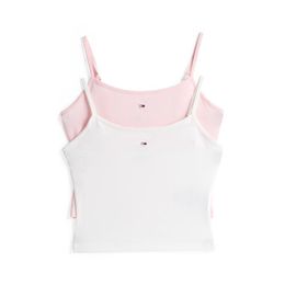 Tommy Jeans Damen Tanktop &raquo;TJW 2PACK ESSENTIAL STRAP TOP&laquo; Packung, 2er-Pack, 2 Stk. mit Logo-Flag rosa XS (34)