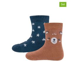 Ewers 2er-Set: Socken in Hellbraun/ Blau - 45% | Größe 17/18 | Babysocken-strumpfhosen