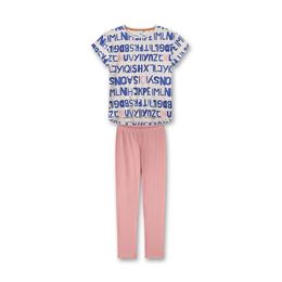 Sanetta Pyjama in Rosa/ Creme/ Blau - 47% | Größe 128 | Kinder-waesche