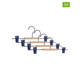 Bizzotto 4er-Set: Kleiderbügel in Blau/ Beige - (B)35 x (H)12 cm - 19% | Garderoben