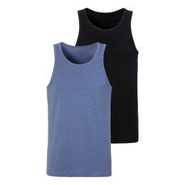 John Devin Tanktop Packung, 2 Stk. in sch&ouml;ner Melange-Optik blau meliert / schwarz S (44/46) S (44/46) Tanktop von John Devin