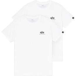 Alpha Industries Rundhalsshirt &raquo;Basic T Small Logo 2 Pack&laquo; Set, 2 Stk. white XL XL Doppelpackung Shirts von Alpha