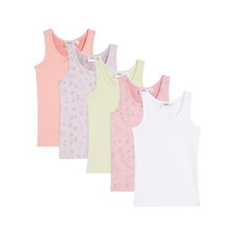bonprix Unterhemd Packung, 5, 5 Stk. Unterhemd mit weicher Baumwolle (5er Pack) pastelle 140/146 - 5 Stk. 5 Stk. 140/146 Unterhemd im praktischen...
