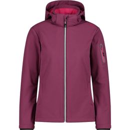 CMP Softshelljacke &raquo;WOMAN JACKET ZIP HOOD&laquo; 1 Stk. tlg. mit Kapuze W&auml;rmend & wind- & wasserabweisend, &Uuml;bergangsjacke amaranto 44 44 SOFTSHELLJACKE...