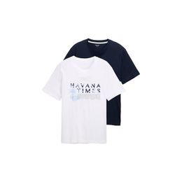 Tom Tailor T-Shirt Packung, 2 Stk. mit Frontprint sky captain blue 3XL 3XL T-Shirts im 2er-Pack von Tom Tailor