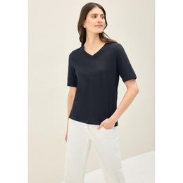 Cecil Damen T-Shirt mit V-Ausschnitt blau M (40)
