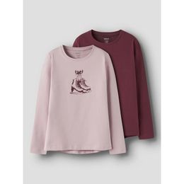 name it M&auml;dchen Langarmshirt &raquo;NKFVIX 2P LS TOP&laquo; Packung, 2er-Pack, 2 Stk. 122/128