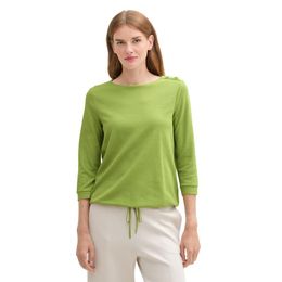 Tom Tailor 3/4-Arm-Shirt mit Kordelzug am Saum pea green XS (34) XS (34) Langarmshirt von Tom Tailor