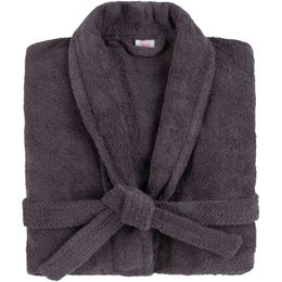HIP Bademantel &raquo; Bathrobe uni&laquo; Packung, 1x Bademantel, 1 Stk. Schalkragen, G&uuml;rtel, Taschen, Damen & Herren, Velours, Glanz grau Walkfrottee