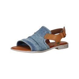 Mustang Shoes Riemchensandale »Sandalen Lederimitat/Textil« Jeans 44 44 Verschluss: Klettverschluss