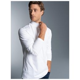 TRIGEMA Longsleeve &raquo;Langarm Shirt mit Stehkragen&laquo; 1 Stk. weiss L L DELUXE-Single-Jersey