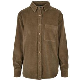 Urban Classics Langarmhemd &raquo;Damen Ladies Corduroy Oversized Shirt&laquo; 1 Stk. olive S - US-Gr&ouml;&szlig;en US-Gr&ouml;&szlig;en S Langarmhemden f&uuml;r vielseitige...