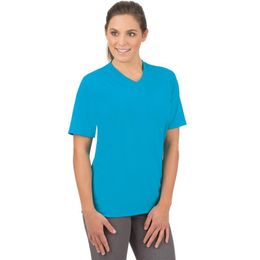 TRIGEMA T-Shirt &raquo;V-Shirt DELUXE Baumwolle&laquo; 1 Stk. azur M M DELUXE-Single-Jersey