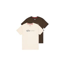 Alpha Industries Damen T-Shirt &raquo;Alpha Label T-Shirt 2 Pack&laquo; gr&uuml;n S