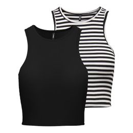 Only Crop-Top &raquo;ONLBELIA S/L CROP TOP CS JRS 2PACK&laquo; Packung, 2 Stk. Black Pack:Black stripes cloud dancer M (38) M (38) Doppelpackung Tops von Only