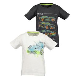 Blue Seven T-Shirt &raquo;Jungen T-Shirts&laquo; 2 Stk. M01 - WEISS+DK GRAU 110 110 T-Shirt 2er-Pack f&uuml;r Auto-Fans