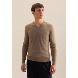 Seidensticker Strickpullover &raquo;Schwarze Rose&laquo; V-Neck Uni beige melange M M Passform: Regular