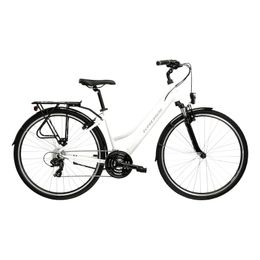 Trekkingrad &raquo;Trans 1.0 wei&szlig;&laquo; 21 Gang Shimano TOURNEY TY300 Schaltwerk Kettenschaltung Trekkingrad