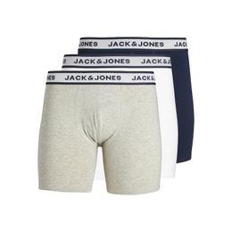 Jack & Jones PlusSize JACK & JONES PLUSSIZE Boxershorts »JACSOLID BOXER BRIEFS 3 PACK PLS NOOS« Packung, 3 Stk. Light Grey Melange Pack:White - Navy Blazer 3XL - 3 Stk....