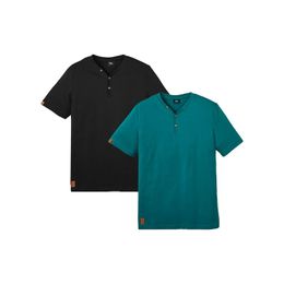 bonprix Herren bonprix Henleyshirt &raquo;Henleyshirt (2er Pack) aus reiner Baumwolle&laquo; Packung, 2, 2 Stk. Henleyshirt (2er Pack) aus reiner Baumwolle 
