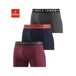 Jack & Jones Jack & Jones Herren Boxer &raquo;JAC Lichfield Trunks&laquo; Packung, 3 Stk. mit kontrastfarbigem Bund bunt S, 3 Stk.