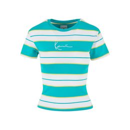 Karl Kani T-Shirt &raquo;Damen KW213-040-2 KK Small Signature Stripe Tee&laquo; 1 Stk. dark mint/white/blue XXL XXL KOMFORT OHNE GRENZEN: Genie&szlig;en Sie den...