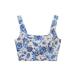Mango Top 'INDIGO' Damen Gr&ouml;&szlig;e M blau / nachtblau / offwhite