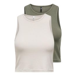Only Crop-Top &raquo;ONLBELIA S/L CROP TOP CS JRS 2PACK&laquo; Packung, 2 Stk. Kalamata Pack:Pumice stone XS (34) XS (34) Doppelpackung Tops von Only