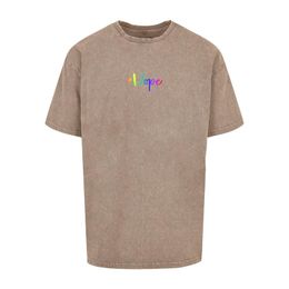 Merchcode T-Shirt »Herren Hope Rainbow Acid Washed Heavy Oversized Tee« 1 Stk. darkkhaki S S Vielseitige T-Shirts für jeden Anlass