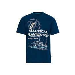 TRIGEMA T-Shirt »T-Shirt mit großem Printmotiv "Nautical Navigator"« 1 Stk. night-blue XL XL Single-Jersey