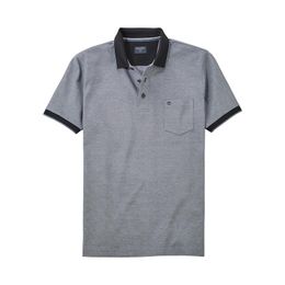 OLYMP Herren OLYMP Poloshirt &raquo;Casual&laquo; Two-Tone Piqu&eacute;, Seitenschlitzen im Saum schwarz L
