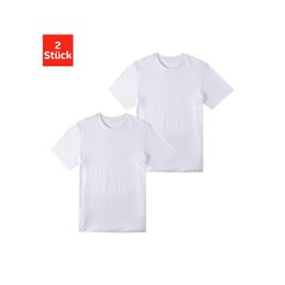 John Devin Damen T-Shirt 2er-Pack, 2 Stk. aus angenehmer Baumwollqualit&auml;t wei&szlig; S (44/46)