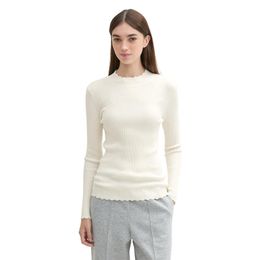 Tom Tailor Denim Strickpullover, mit Stehkragen off white L (40) L (40) Rippstrick-Pulli für Damen von Tom Tailor Denim