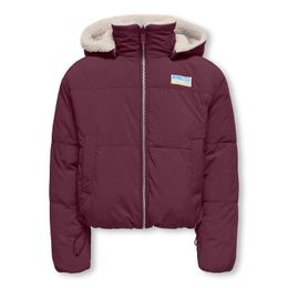 KIDS Only Wendejacke &raquo;KOGMARIA REVERSIBLE PUFFER JACKET OTW&laquo; mit Kapuze als Pl&uuml;schjacke oder Steppjacke tragbar Mauve Wine 128 128 Wendejacke von...