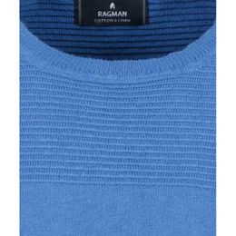 Ragman Herren Ragman Rundhalspullover blau 48