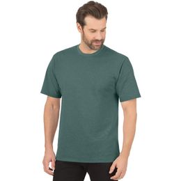 TRIGEMA T-Shirt &raquo;T-Shirt in Piqu&eacute;-Qualit&auml;t&laquo; 1 Stk. green-melange XL XL &Auml;rmel mit B&uuml;ndchen