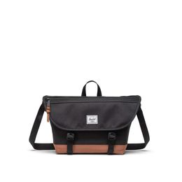 HERSCHEL Cove Messenger - Umhängetasche S 24.5 cm (grid-black) in black/saddle brown | Gr.: onesize