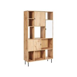 Beliani B&uuml;cherregal AMOS in Braun/Wei&szlig; - (W) 100 x (H) 185 x (L) 35 cm | Gr.: onesize