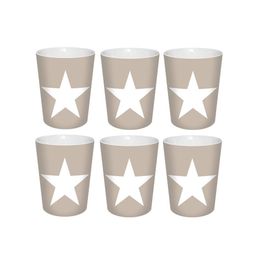 GEDA LABELS Becher Stern 6er Set in Beige - 300 ml | Gr.: onesize