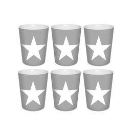 GEDA LABELS Becher Stern 6er Set in Grau - 300 ml | Gr.: onesize