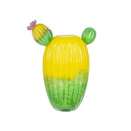 Gilde Vase "Kaktusblüte" gelb, grün - (H) 32 cm | Gr.: onesize
