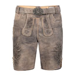 Edelnice Kurze Wildbock Lederhose Maxl in grau | Gr.: 50