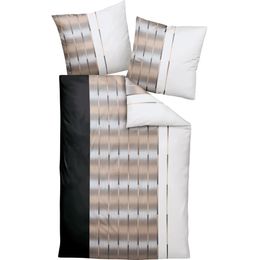 Janine Mako-Satin Bettw&auml;sche in braun | Gr.: 240x220 (2x 80x80 cm)